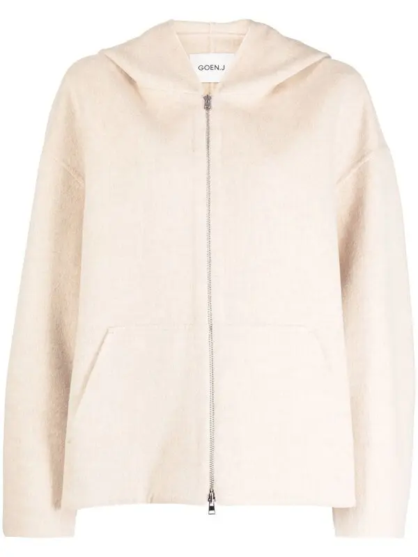 Goen.j Zip-up Hooded Jacket - Neutrals
