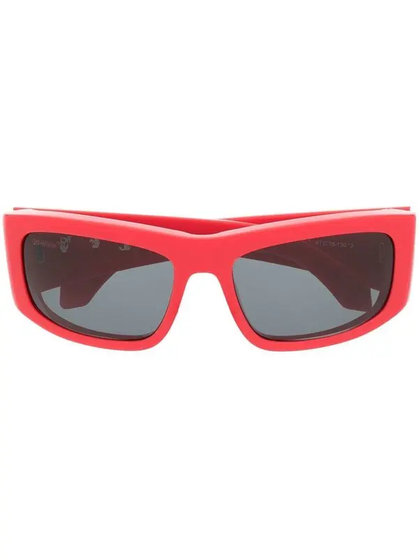 Off-White Arrows Rectangular Sunglasses - Red