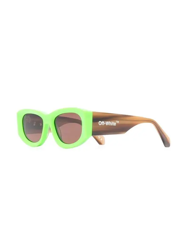 Off-White Logo-print Sunglasses - Green