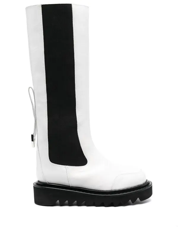 Toga Two-tone Knee Boots - White