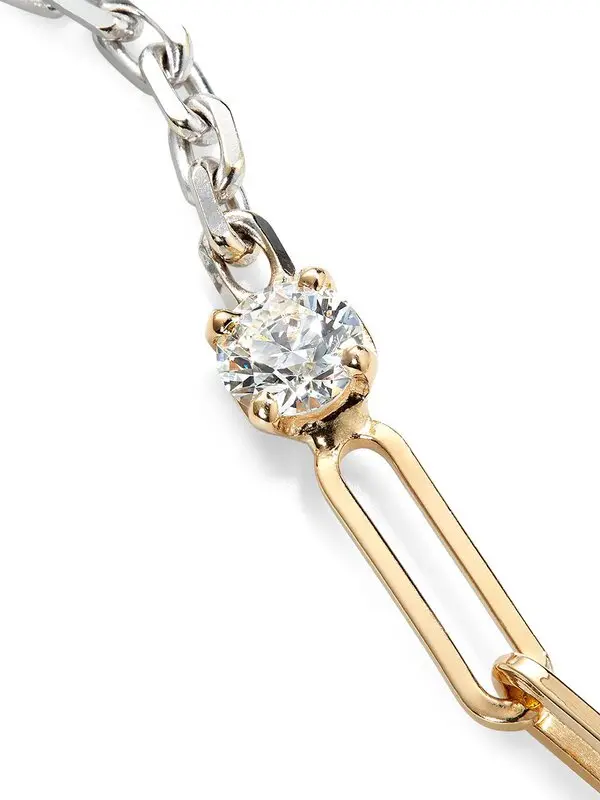 Yvonne Léon 18kt Yellow And White Solitaire Diamond Chain Bracelet
