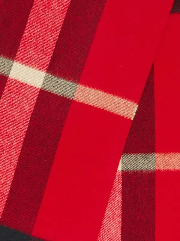 Burberry The Classic Check-pattern Fringed-trim Scarf - Red