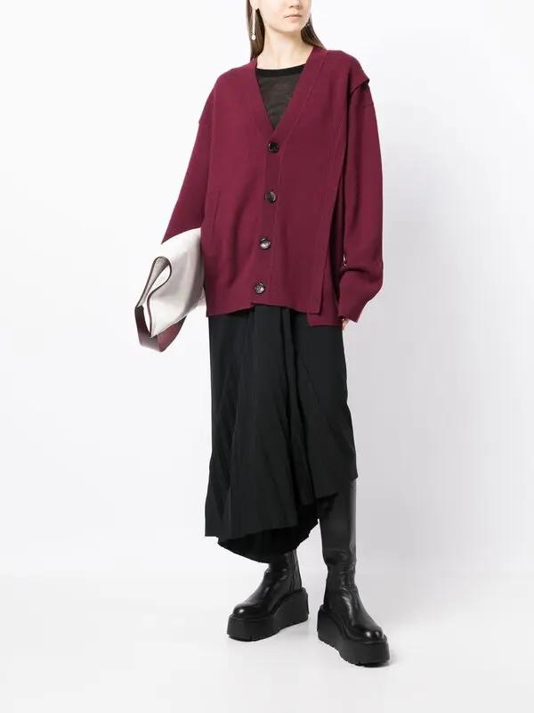 SONGZIO Asymmetric V-neck Cardigan