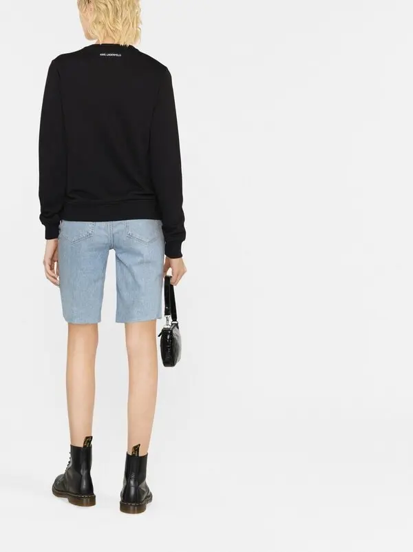 Karl Lagerfeld Ikon Organic-cotton Sweatshirt - Black