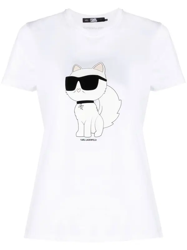 Karl Lagerfeld Ikon Choupette T-shirt - White