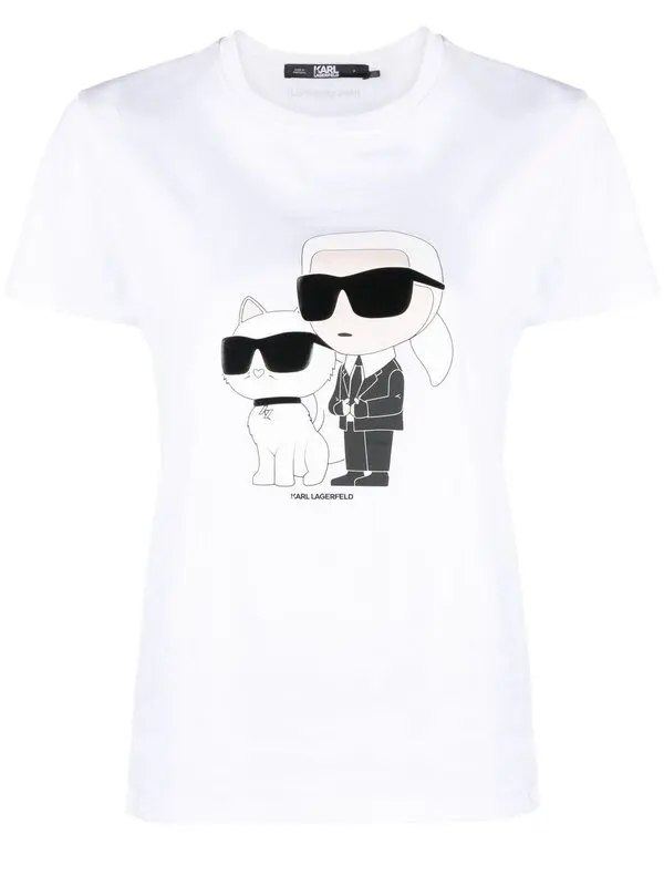 Karl Lagerfeld Ikon Organic-cotton T-shirt - White
