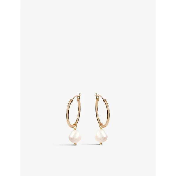 LA MAISON COUTURE Amadeus Venus Keshi Pearl Hoop Earrings - Gold