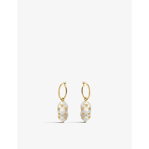 LA MAISON COUTURE Amadeus Venus Keshi Pearl Hoop Earrings - Gold