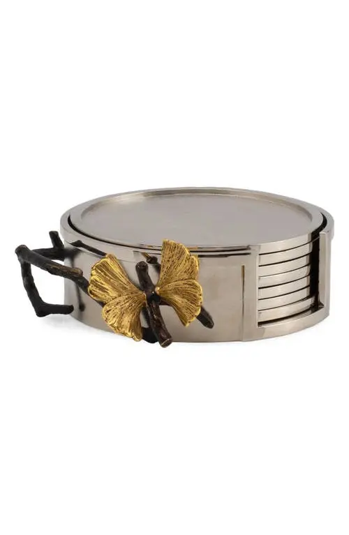 Michael Aram Butterfly Ginkgo Set Of 6 Coasters - Silver