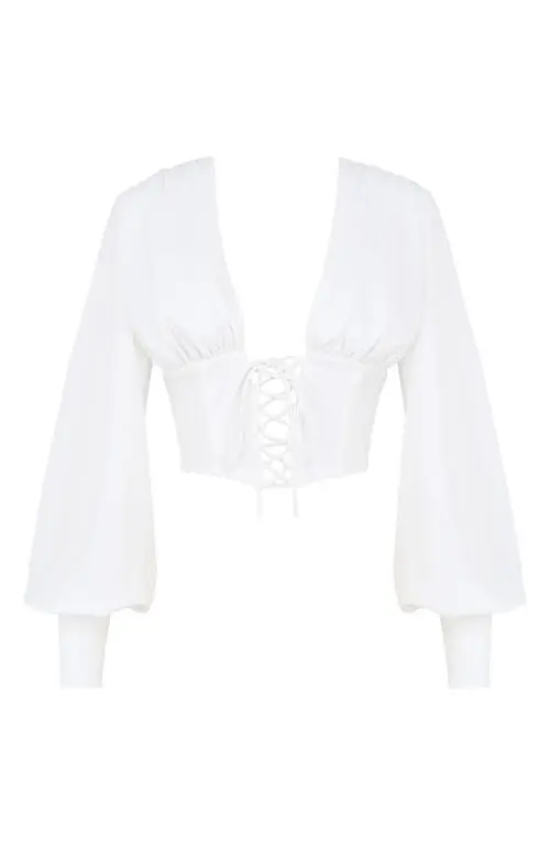 House Of Cb Lace-up Corset - White