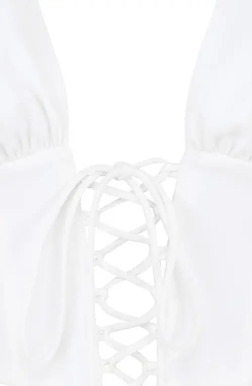 House Of Cb Lace-up Corset - White