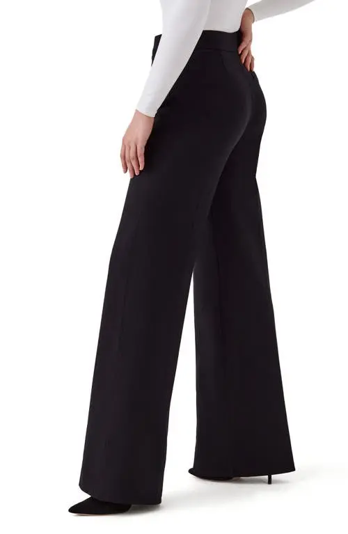 Spanx Perfect Fit Ponte Wide Leg Trousers - Classic Black