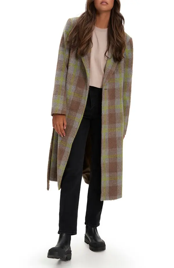 NOIZE Katja Vegan Wool Plaid Coat