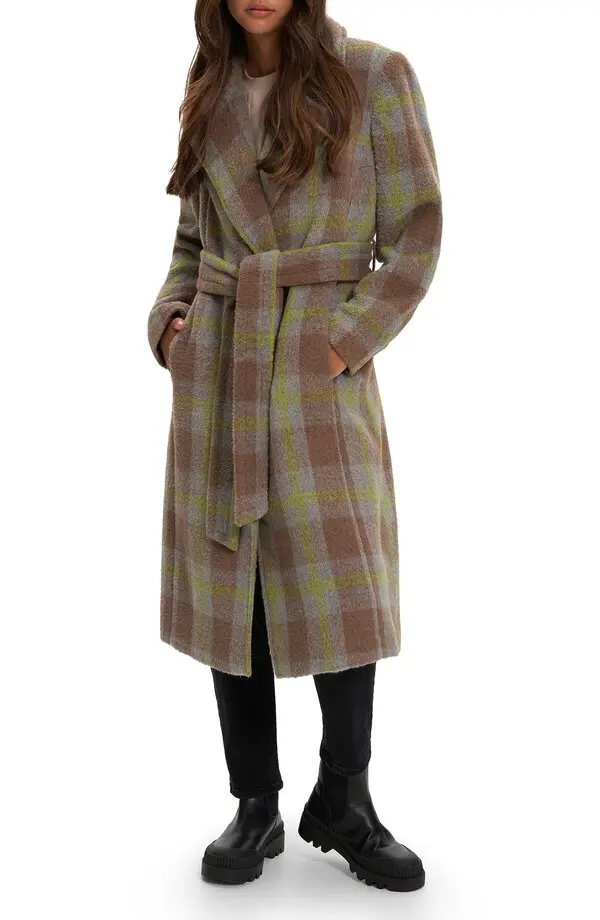 NOIZE Katja Vegan Wool Plaid Coat