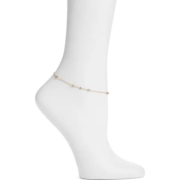 VIDAKUSH Rain Drop Station Anklet - Gold
