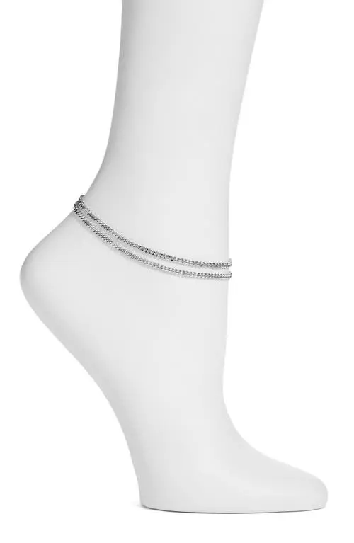 VIDAKUSH Layered Chain Anklet - Silver