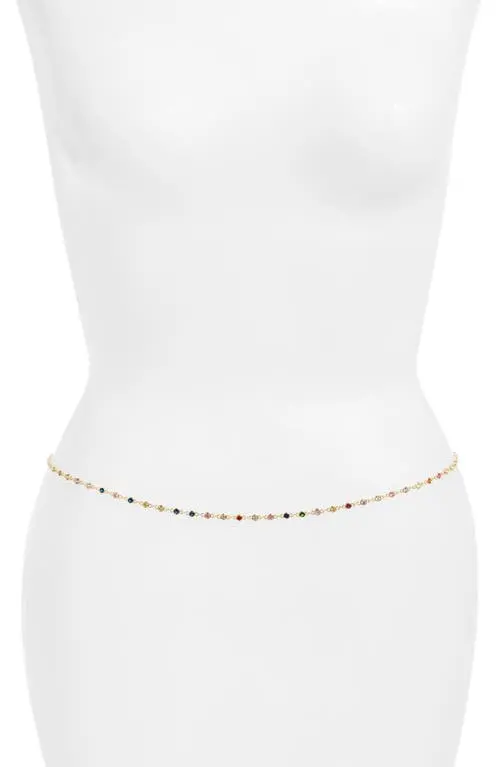 VIDAKUSH Rainbow Crystal Station Belly Chain - Multi/gold