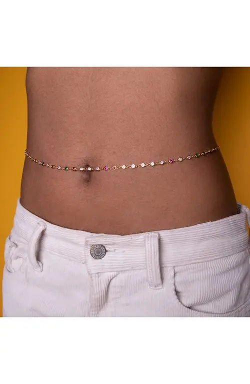 VIDAKUSH Rainbow Crystal Station Belly Chain - Multi/gold