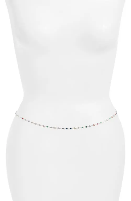 VIDAKUSH Rainbow Crystal Station Belly Chain - Multi/silver