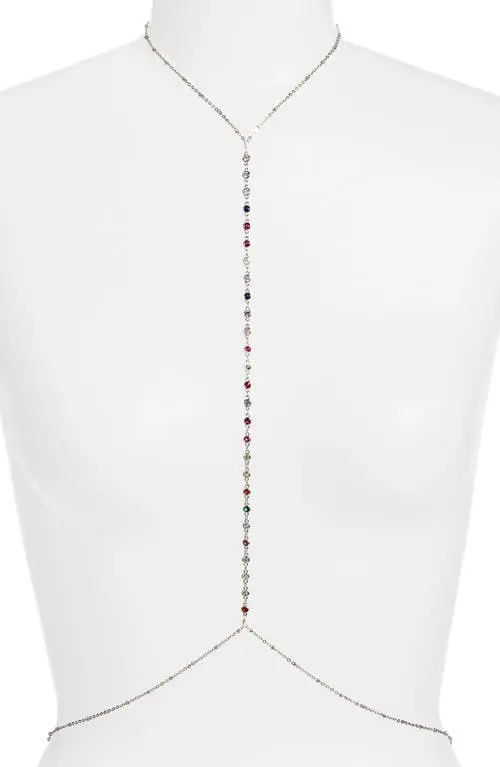 VIDAKUSH Rainbow Station Body Chain - Multi/ Silver