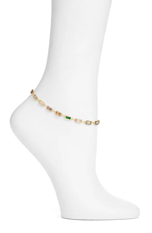 VIDAKUSH Prism Crystal Anklet - Multi/gold