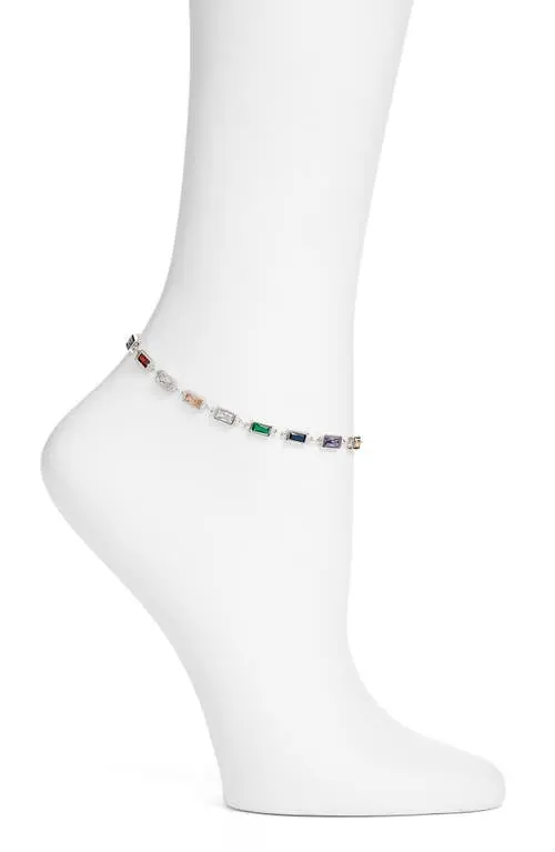 VIDAKUSH Prism Crystal Anklet - Multi/silver