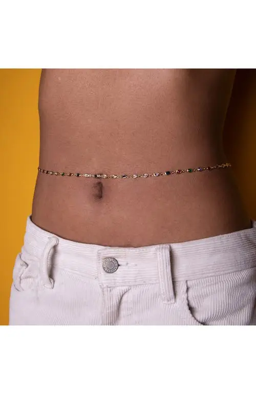 VIDAKUSH Rainbow Crystal Belly Chain - Gold