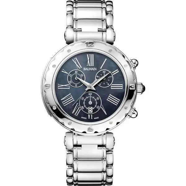 BALMAIN WATCHES Mother-of-pearl Chronograph Bracelet Watch - Silver/black