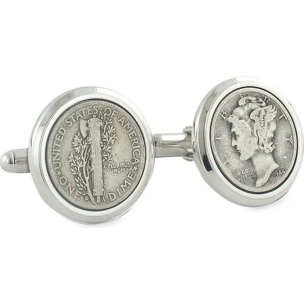 David Donahue Mercury Dime Cuff Links - Silver Dime