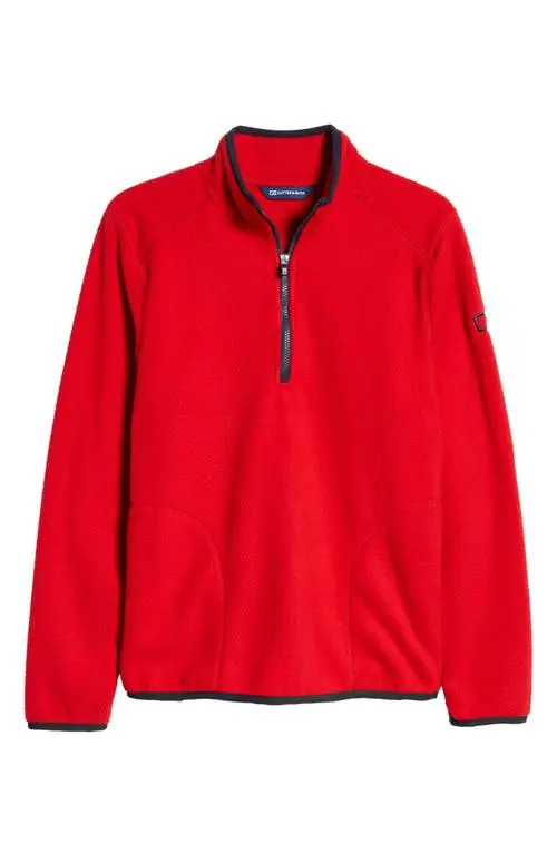 Cutter & Buck Cascade Fleece Pullover - Red/ Navy Blue