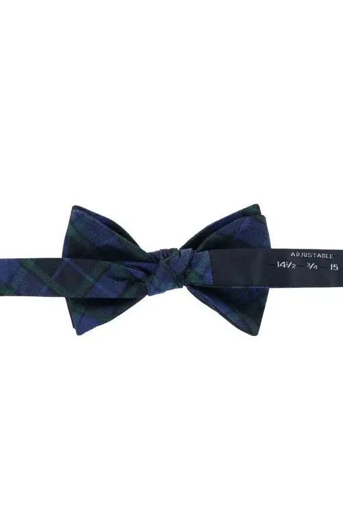 Trafalgar Ives Plaid Silk Bow Tie - Green