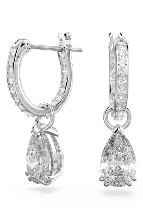 SWAROVSKI Millenia Crystal Huggie Hoop Earrings - Silver