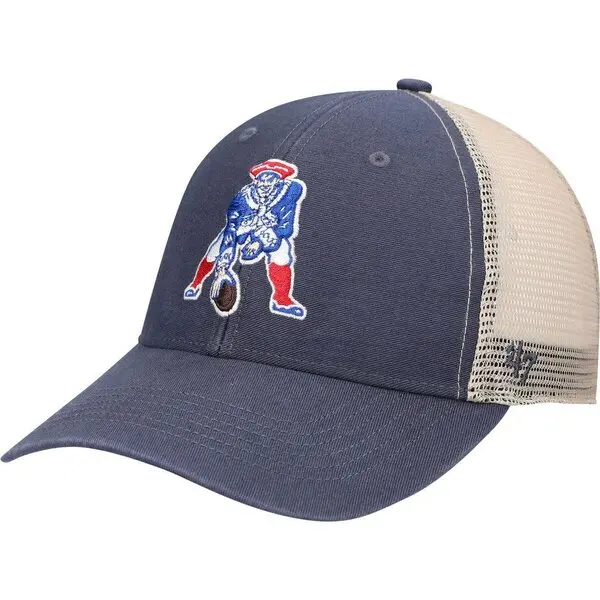 '47 Natural New England Patriots Flagship Mvp Snapback Hat - Navy