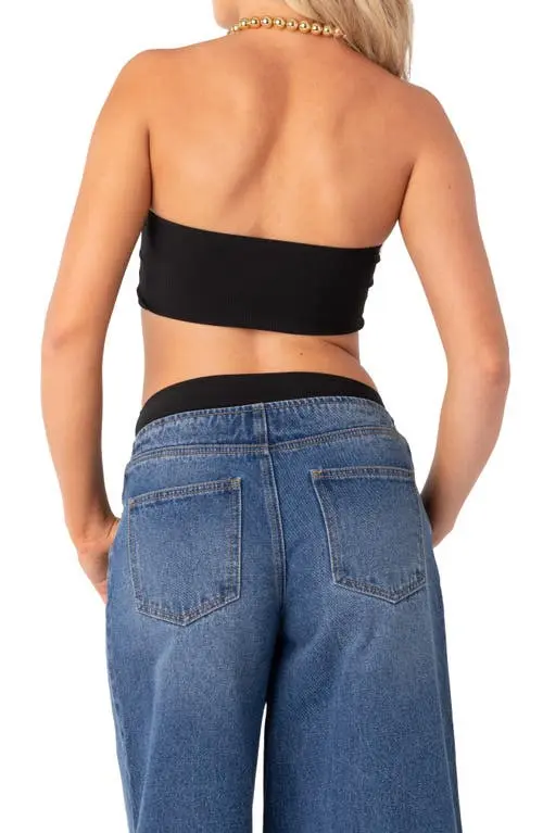 EDIKTED Vivie Cutout Rib Strapless Bodysuit