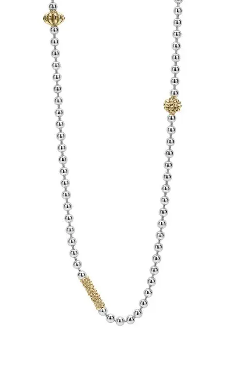 Lagos Signature Caviar Beaded Station Necklace