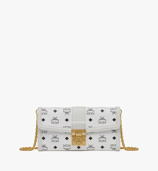 Mcm Tracy Chain Wallet - White