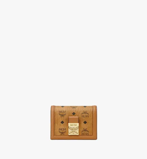 Mcm Tracy Wallet In Visetos - Cognac