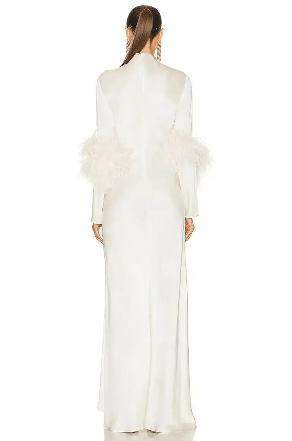 Lapointe Doubleface Satin Bias Tab Slit Maxi Dress