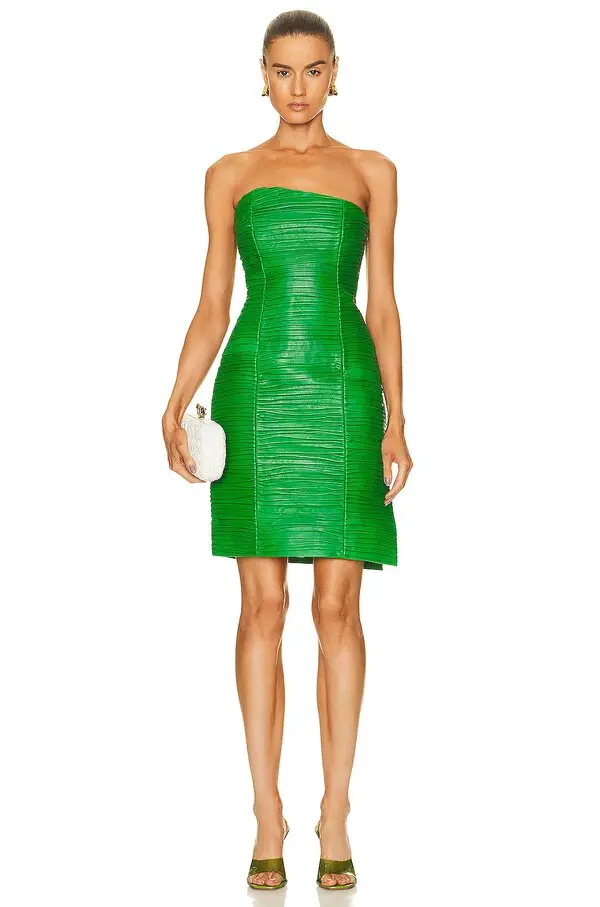 Remain Birger Christensen Arianne Leather Dress In Fern Green - 86% Off |  Editorialist