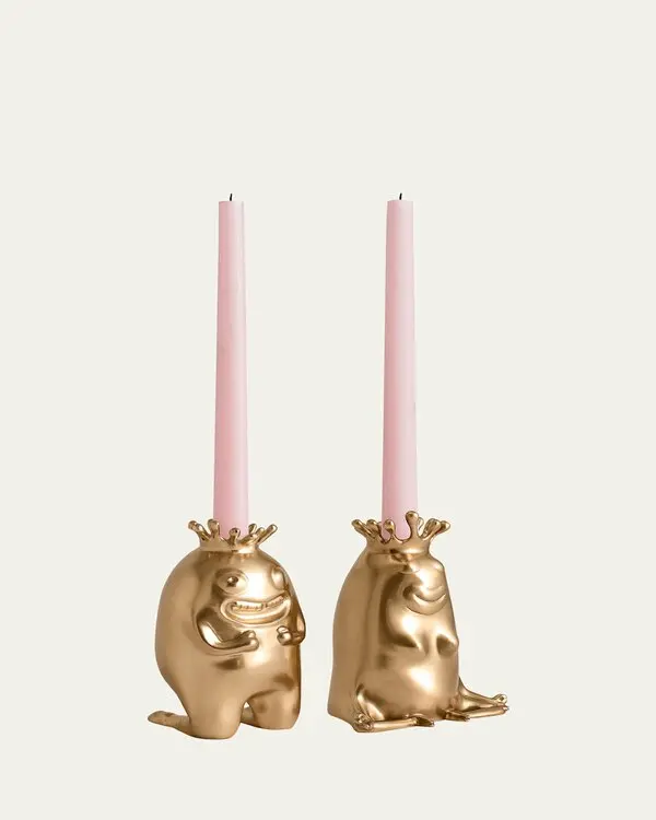 L'Objet Haas King & Queen Candlesticks, Set Of 2