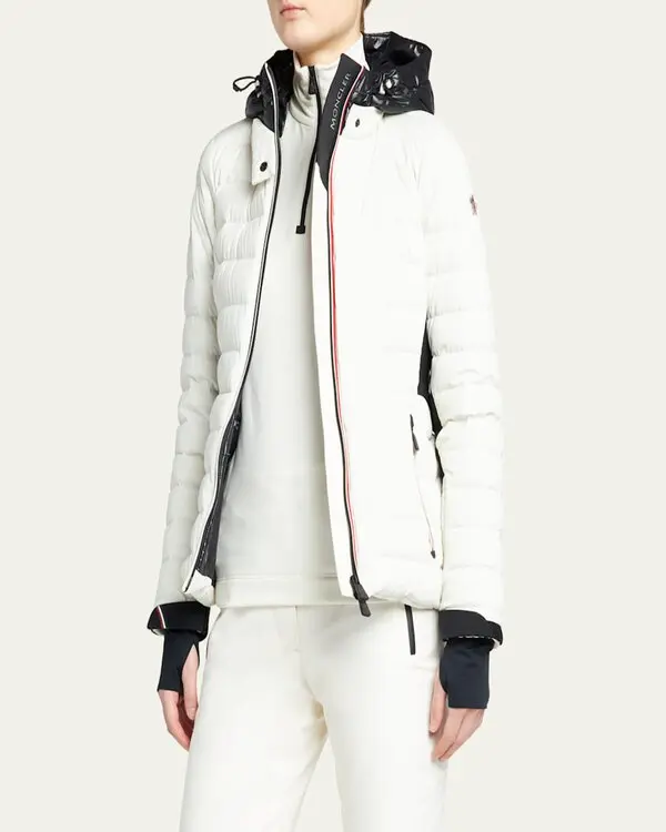 Moncler Bruche Hooded Down Ski Jacket - White