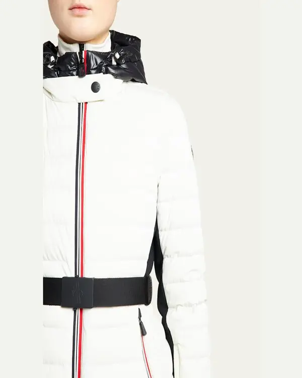 Moncler Bruche Hooded Down Ski Jacket - White