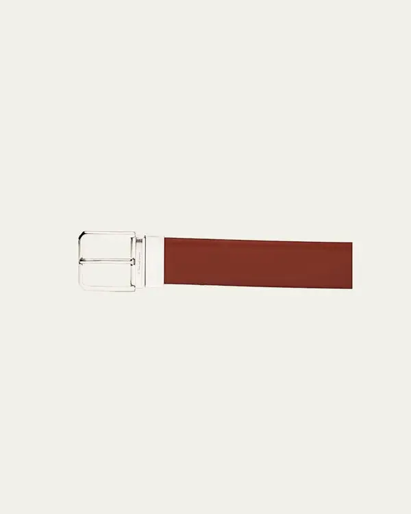 Santoni Reversible Leather Belt - Tan