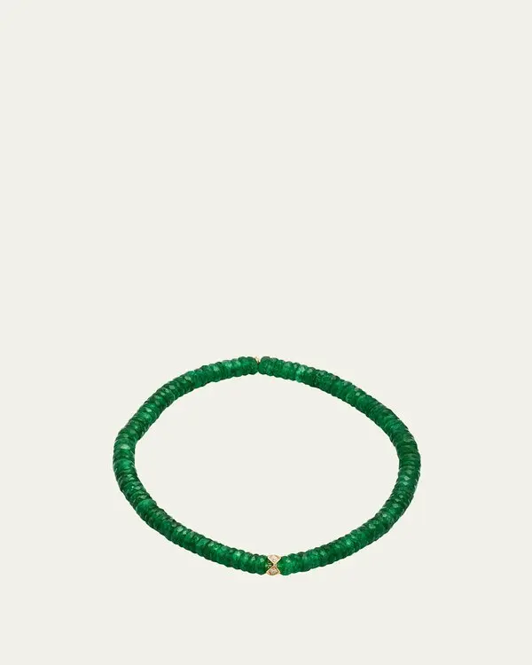 SYDNEY EVAN 4mm Aventurine And Diamond Bracelet - Green