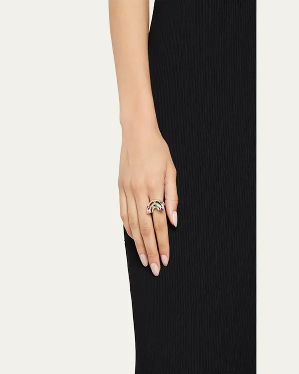SYDNEY EVAN 14k Yellow Gold Rainbow Block Ring