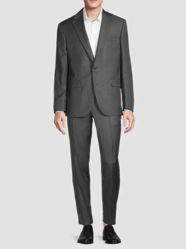SAKS FIFTH AVENUE Collection Woven Wool Suit - Charcoal