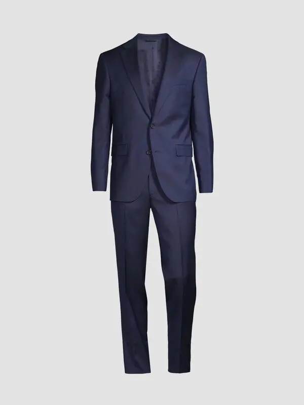 SAKS FIFTH AVENUE Collection Woven Wool Suit - Navy