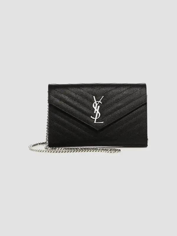 Saint Laurent Monogram Matelasse Leather Wallet-on-chain