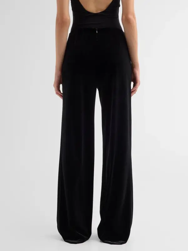 Rickie Freeman For Teri Jon Velvet Wide Leg Pants - Black