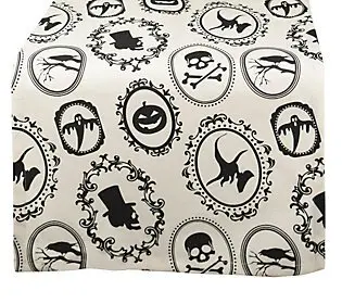 DESIGN IMPORTS Halloween Portrait Table Runner 4' X 72 - One-color